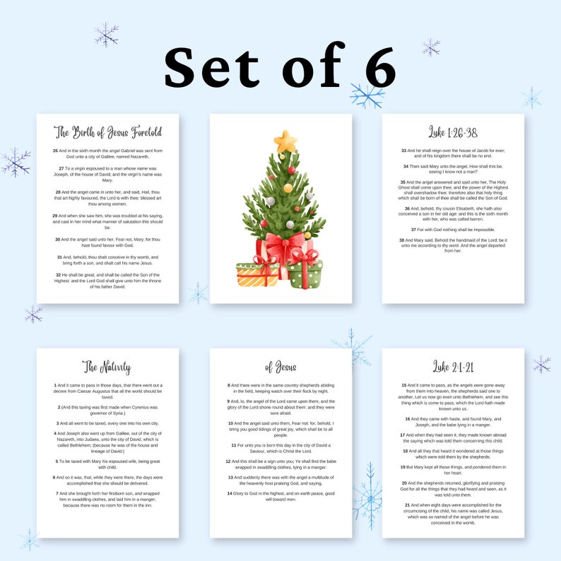 The Nativity of Jesus, KJV Christmas Bible Verse Wall Art Print, the ...