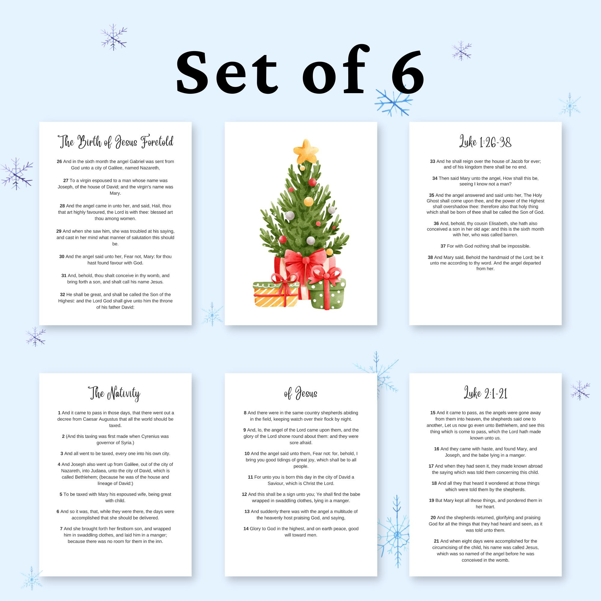 The Nativity of Jesus, KJV Christmas Bible Verse Wall Art Print, the ...