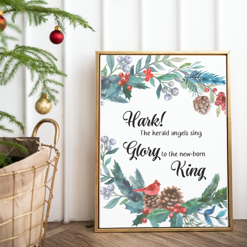 Printable Christmas Bible Verse Bundle Set of 6, Digital Christmas Wall ...