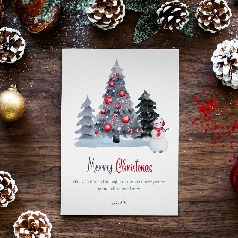 Luke 2:14 KJV, Printable Christmas Bible Verse Wall Art, Glory to God ...