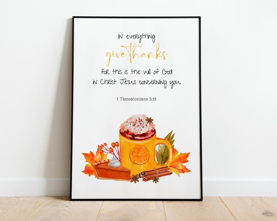 1 Thessalonians 5:18 Give Thanks Thanksgiving KJV Bible - Etsy