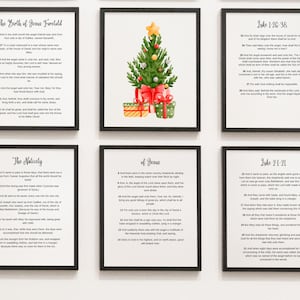 The Nativity of Jesus, KJV Christmas Bible Verse Wall Art Print, the ...