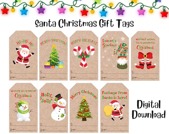 Printable Christmas Gift Tags, Ginger Bread Christmas Tags, DIY ...