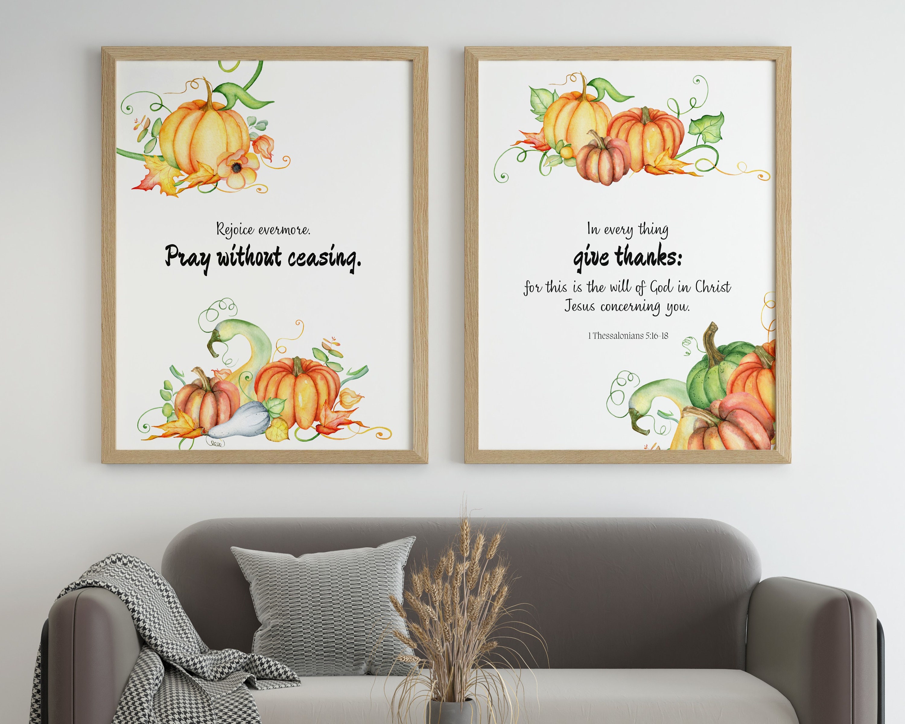 1 Thessalonians 5:16-18 Give Thanks, Thanksgiving KJV Bible Verse Set ...