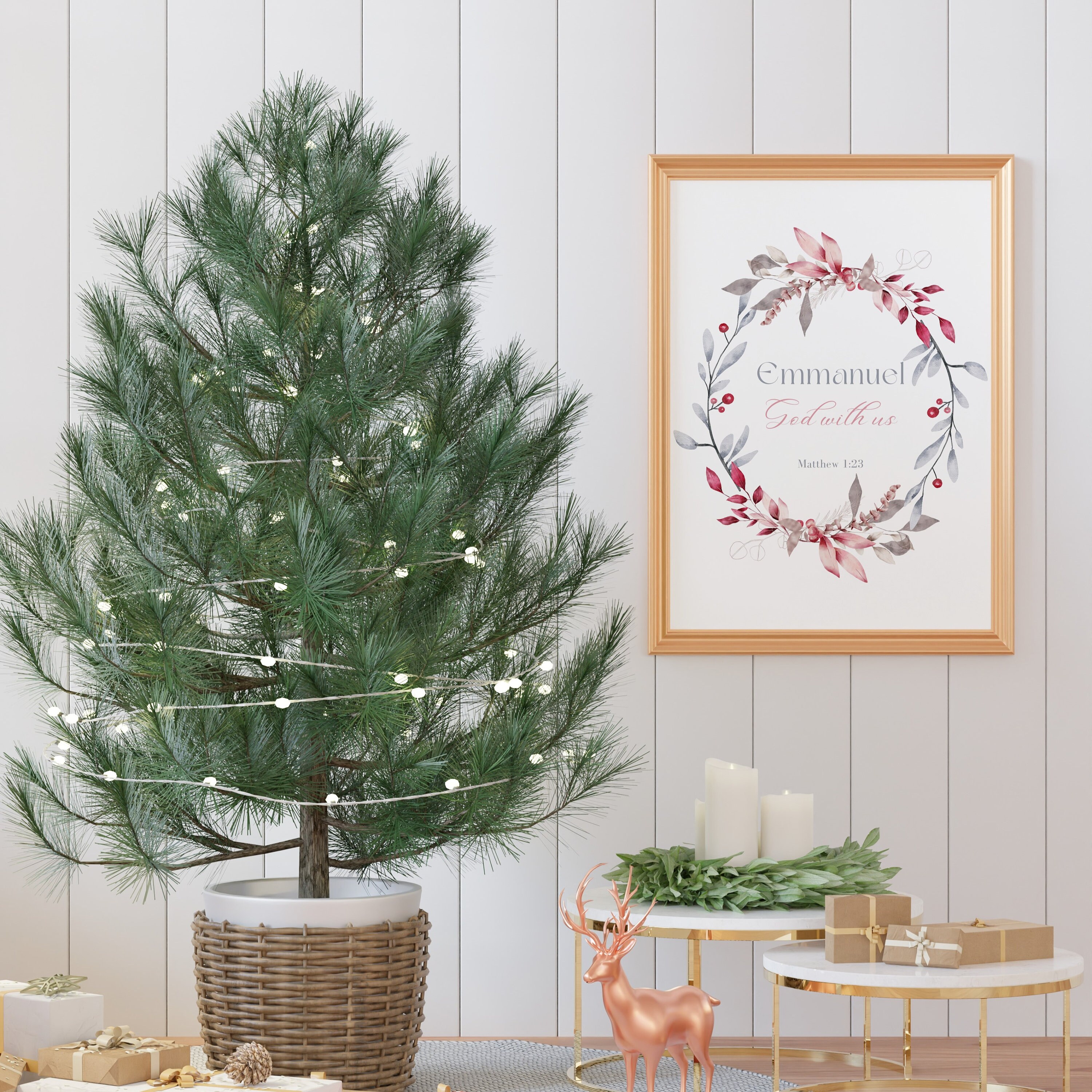 Matthew 1:23, Printable Christmas Bible Verse Wall Art, Emmanuel God ...