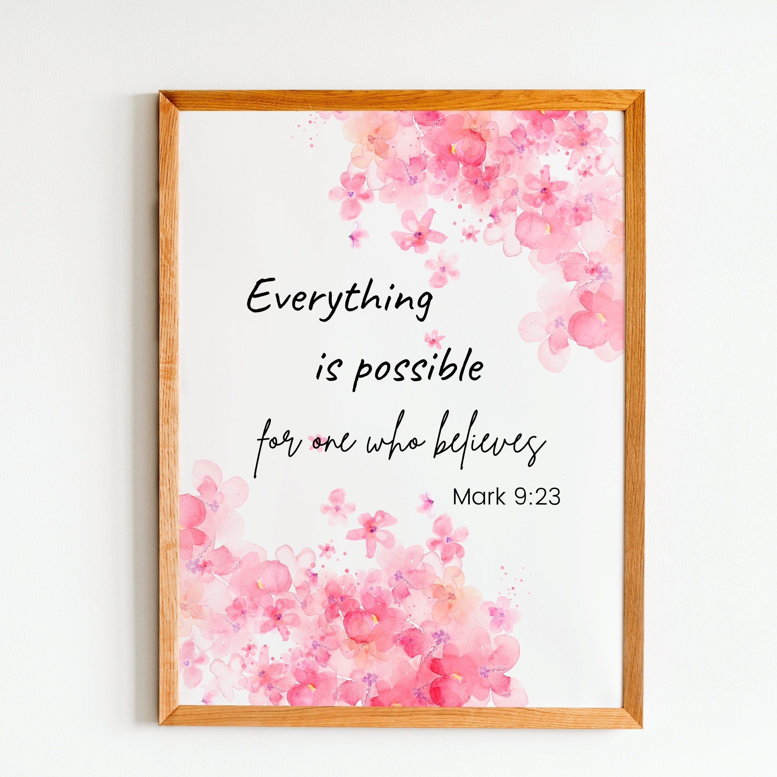 Mark 9:23 Everything is Possible, Printable Bible Verse Wall Art ...