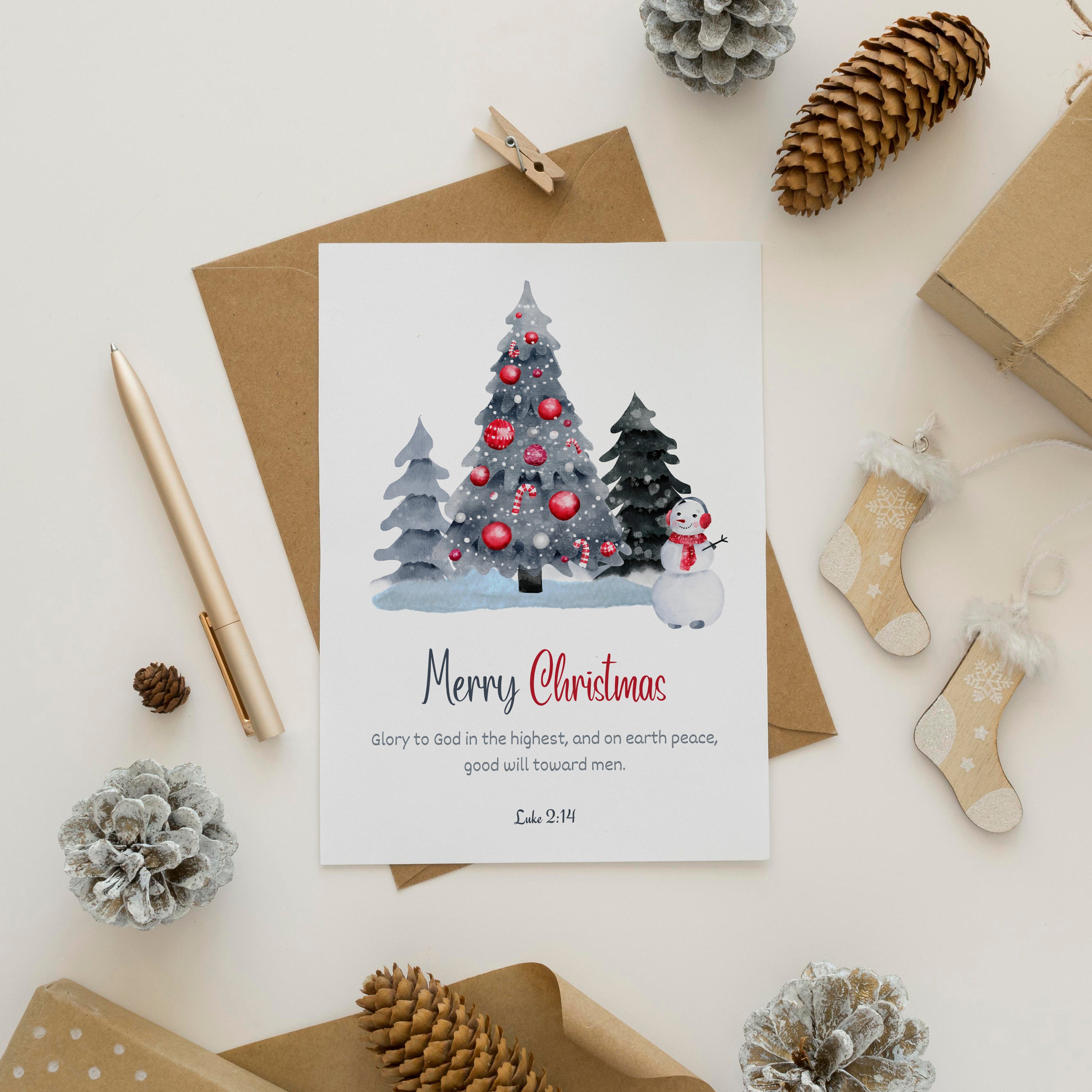 Luke 2:14 KJV, Printable Christmas Bible Verse Wall Art, Glory to God ...