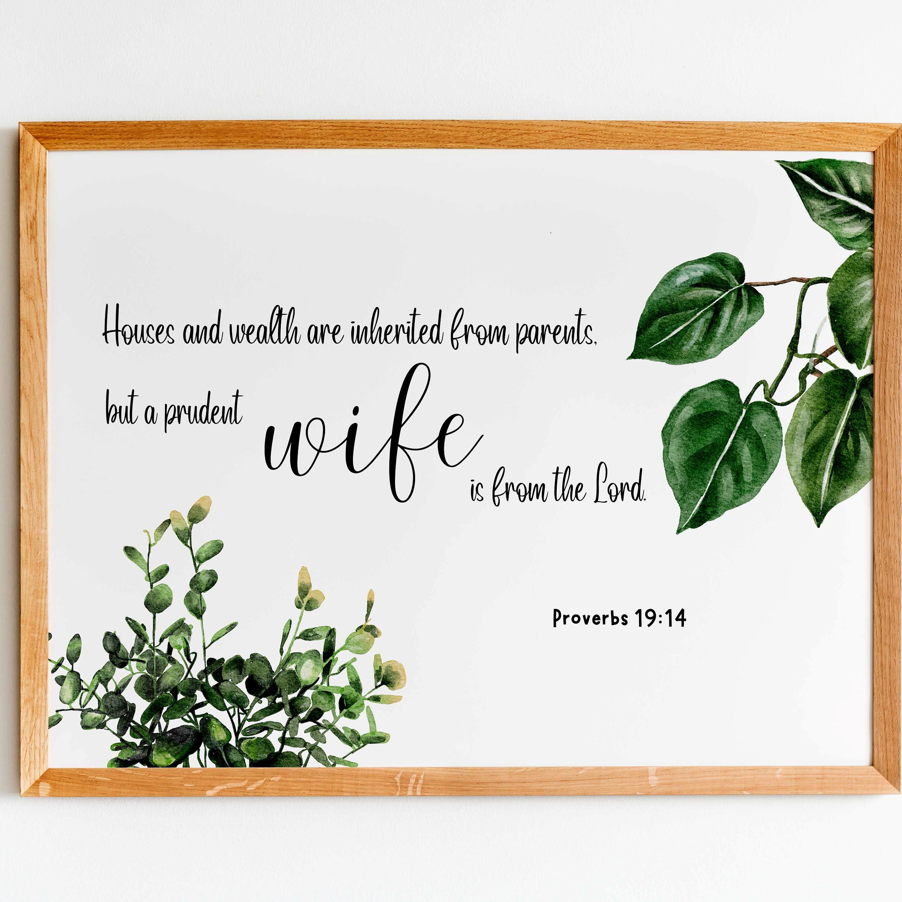 Proverbs 19:14, Gift for Mom, Mother's Day Bible Verse, Mothers Day ...