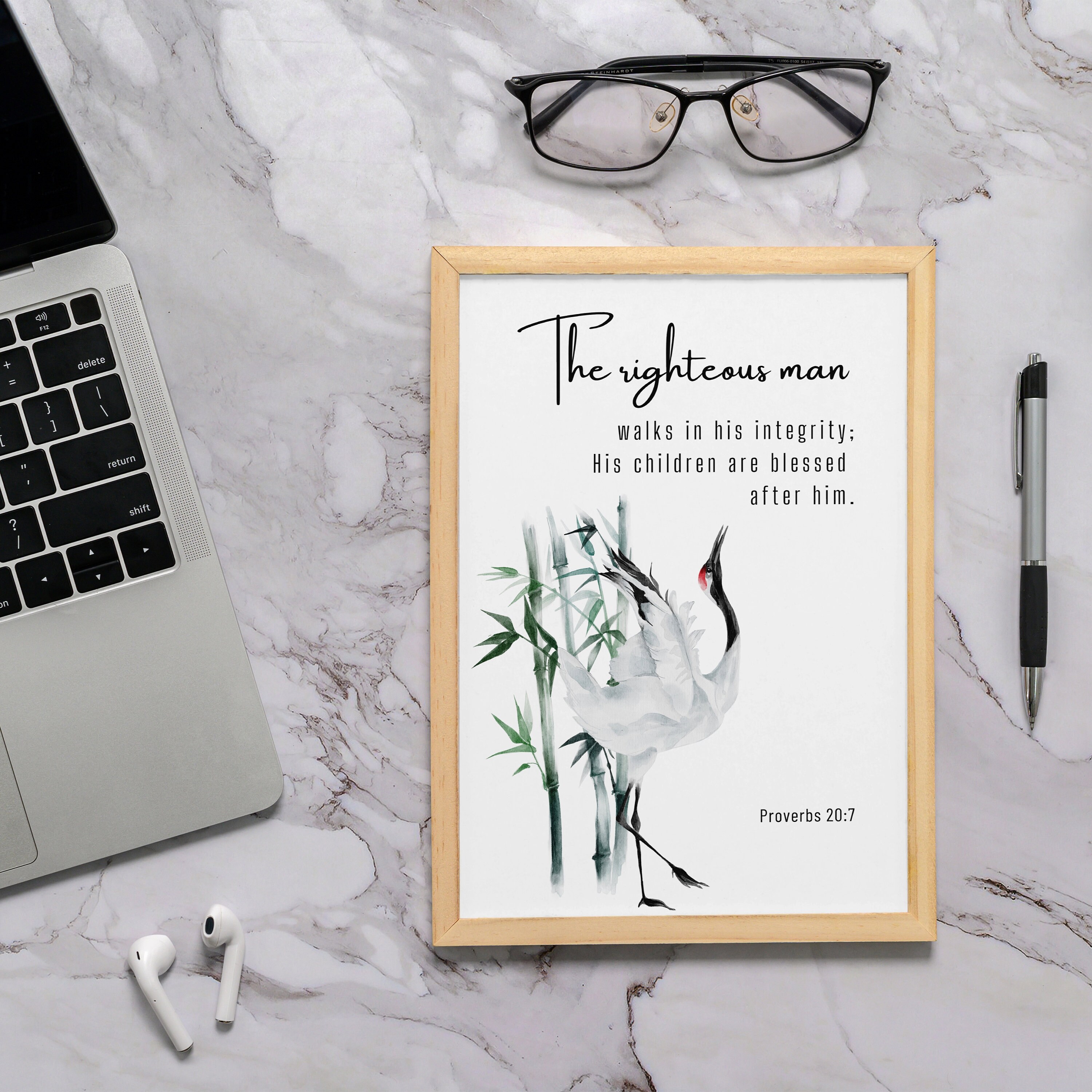 Proverbs 20:7, Gift for Dad, Father's Day Bible Verse, Fathers Day ...