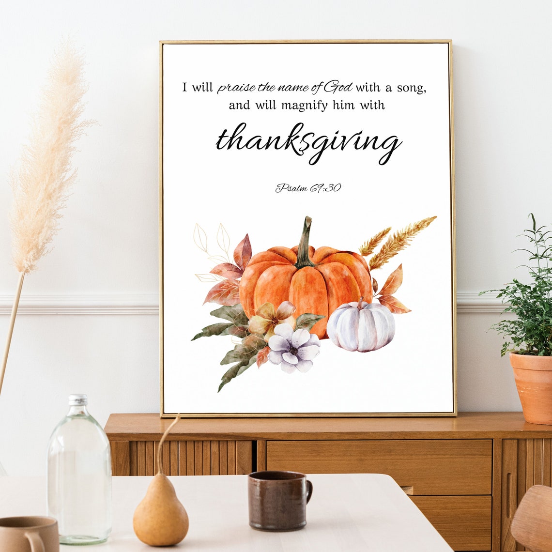 Thanksgiving KJV Bible Verse Set of 6 Printable Autumn Wall - Etsy