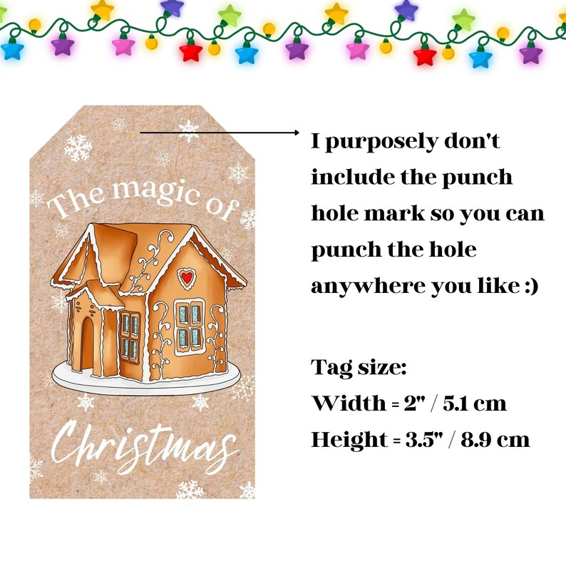 Printable Christmas Gift Tags, Ginger Bread Christmas Tags, DIY ...