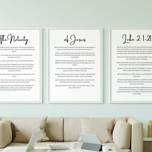 The Nativity of Jesus, Christmas KJV Bible Verse Wall Art Print, the ...