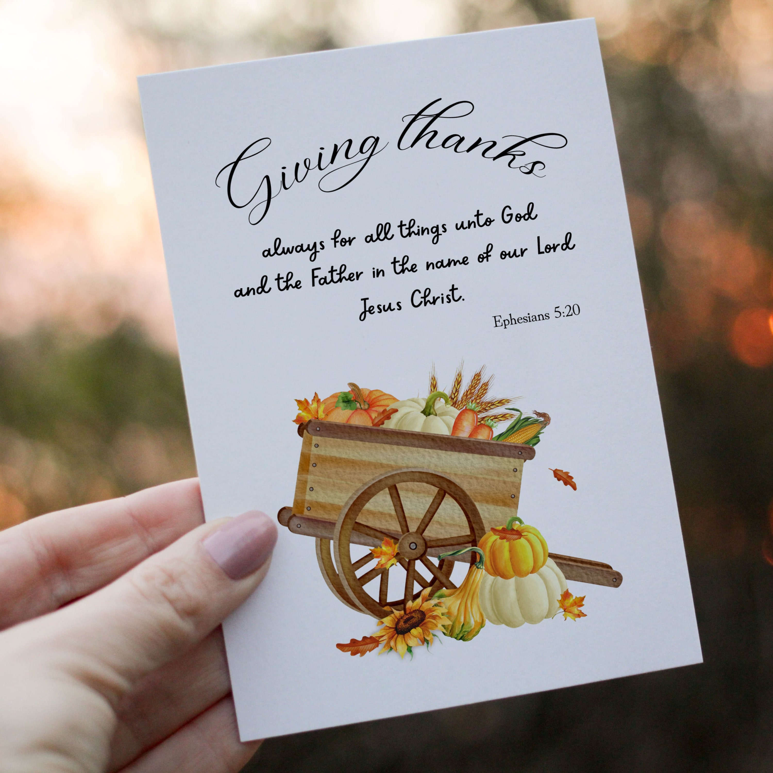 Ephesians 5:20 Giving Thanks Always, KJV Thanksgiving Bible Verse ...