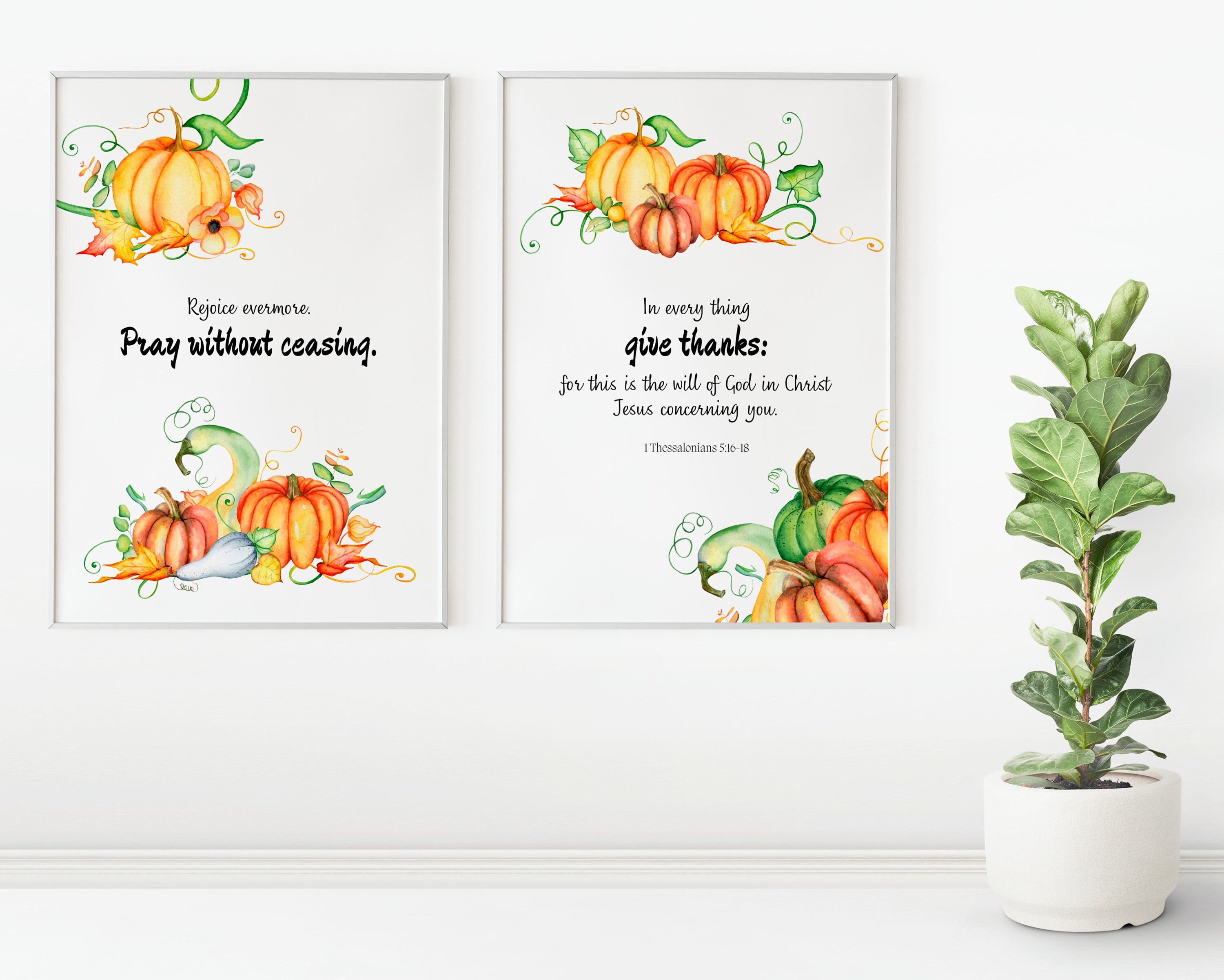 1 Thessalonians 5:16-18 Give Thanks, Thanksgiving KJV Bible Verse Set ...