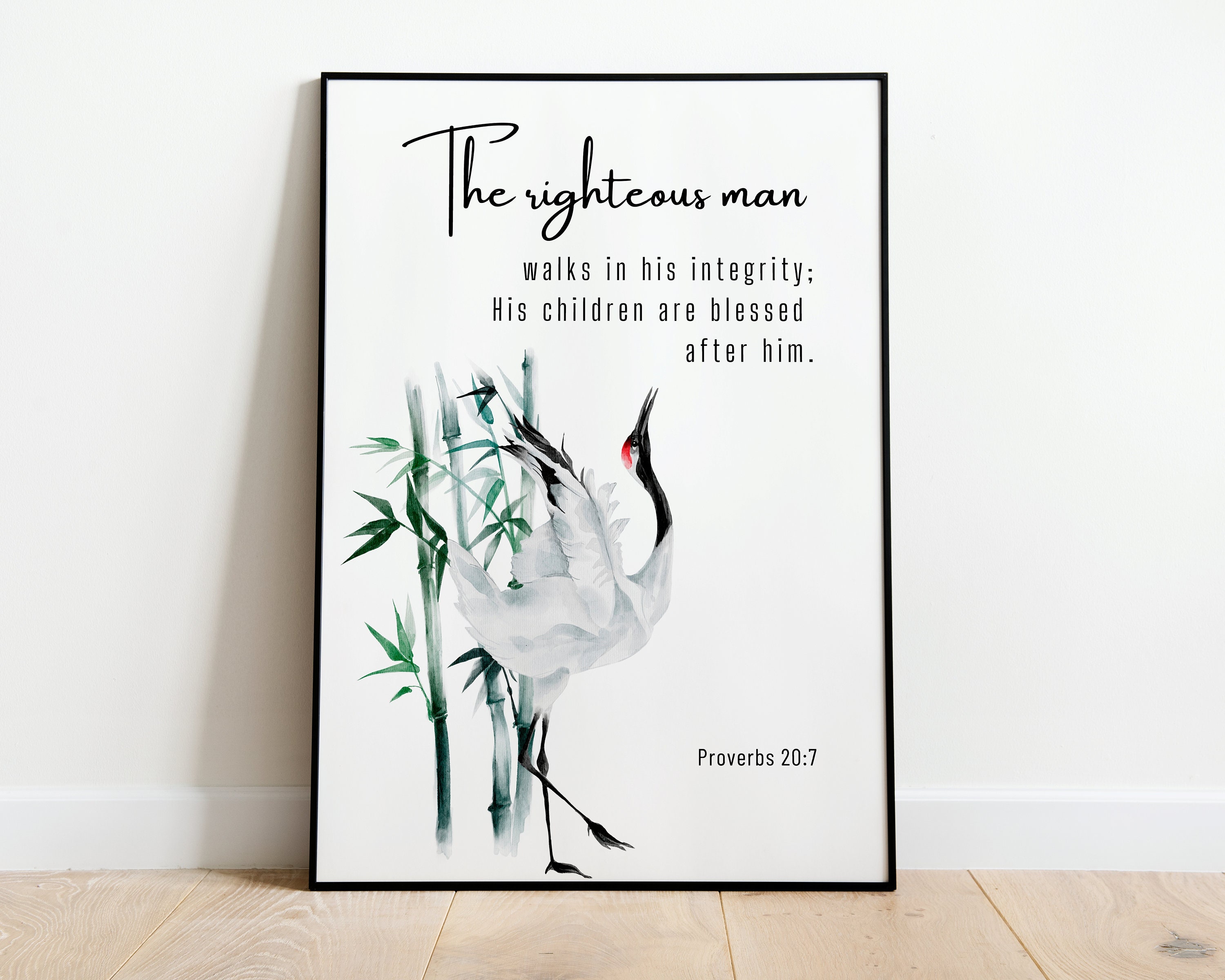 Proverbs 20:7, Gift for Dad, Father's Day Bible Verse, Fathers Day ...