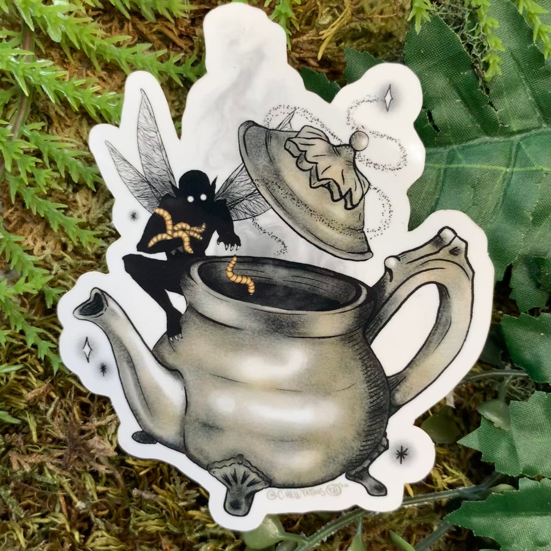 Tea Time Faery Sticker - Fae Cafe - Fairy - Etsy
