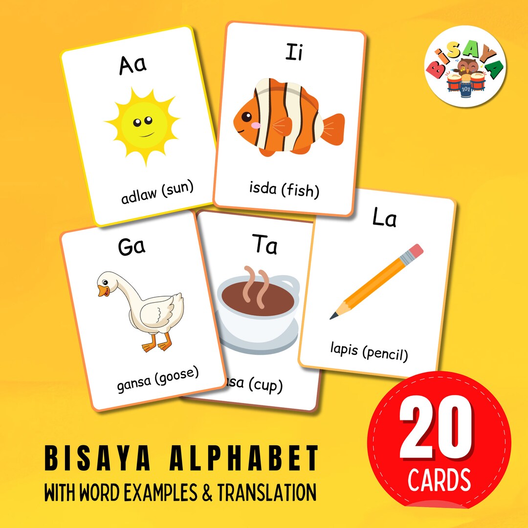 Bisaya Alphabet Flashcards for Kids | Cebuano Printable ABC Cards | Language Learning PDF ...