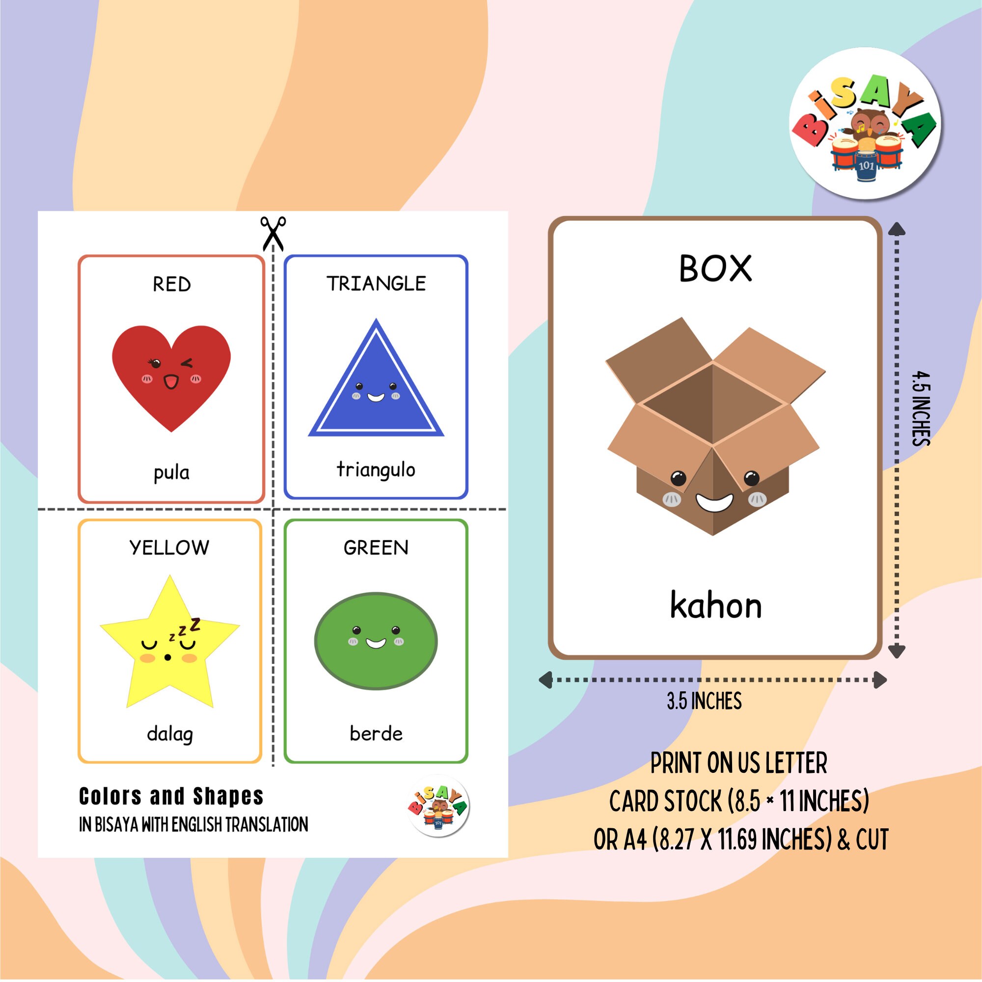 Colors and Shapes in Bisaya - Etsy