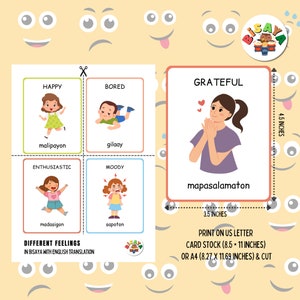 Feelings in Bisaya Flashcards - Etsy