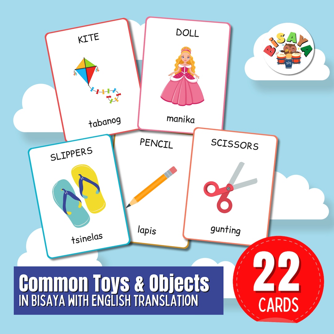 Toys and Common Objects in Bisaya Flashcards – Printable Digital ...