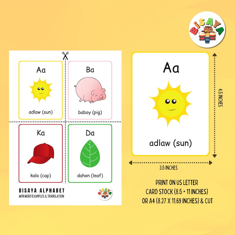 High Quality Printable Bisaya Alphabet Flashcards - Etsy Australia