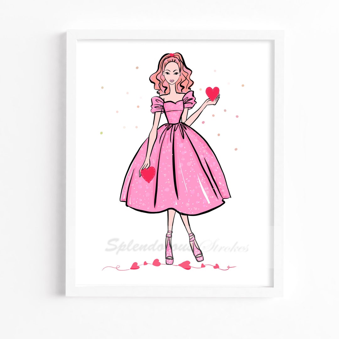 Fashion Wall Print, Valentines Wall Art, Room Wall Print, Children's ...