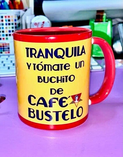 Bustelo Mug With Red Interior & Handle. Cafesito Mug. Un Buchito. - Etsy