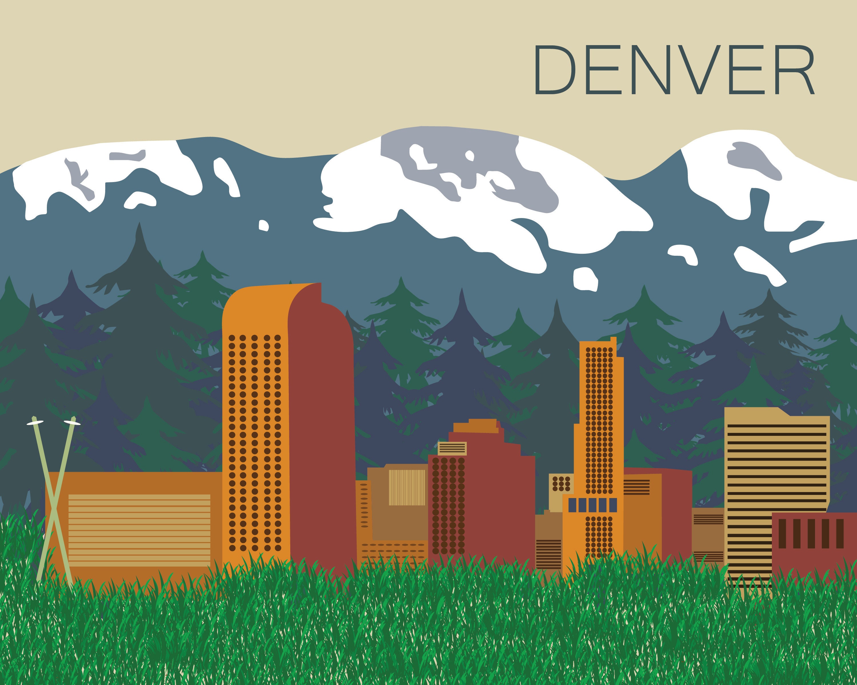 Denver, Denver Wall Art, Colorado Wall Art, Colorado Print, Denver ...