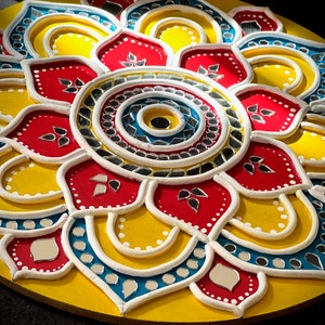 Authentic Indian Lippan Art - Vibrant Mandala Wall Decor - Etsy