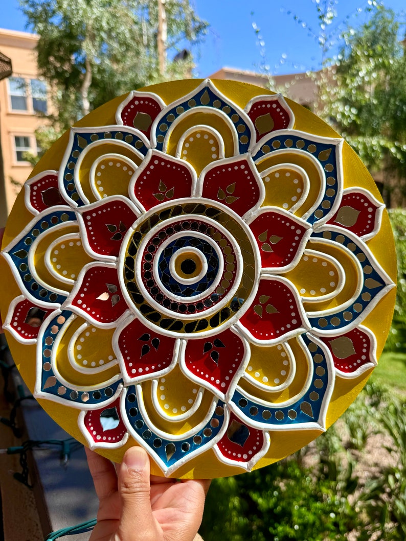 Authentic Indian Lippan Art - Vibrant Mandala Wall Decor - Etsy