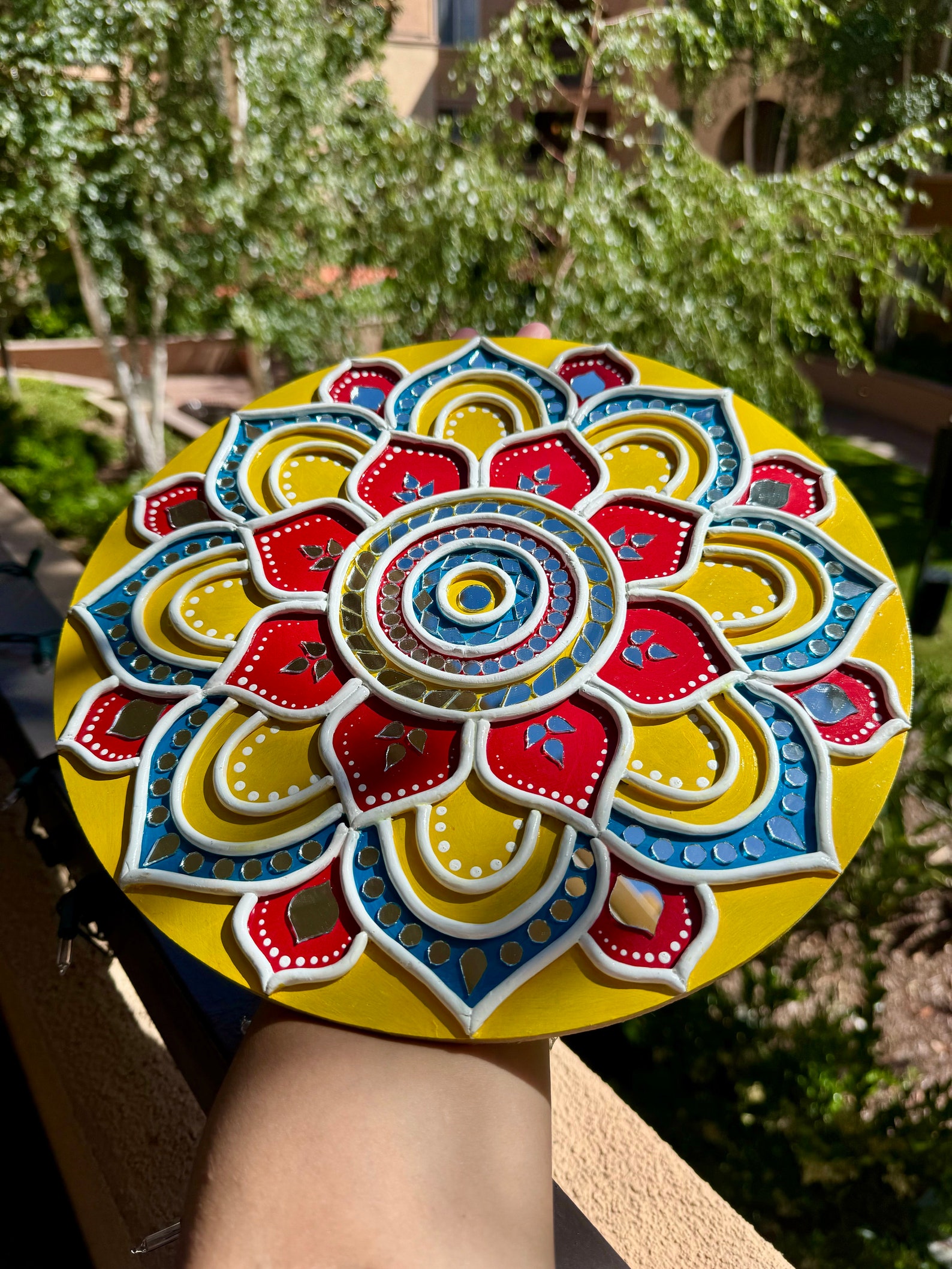 Authentic Indian Lippan Art - Vibrant Mandala Wall Decor - Etsy