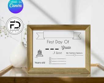 Printable Editable First and Last Day of School Sign - Etsy