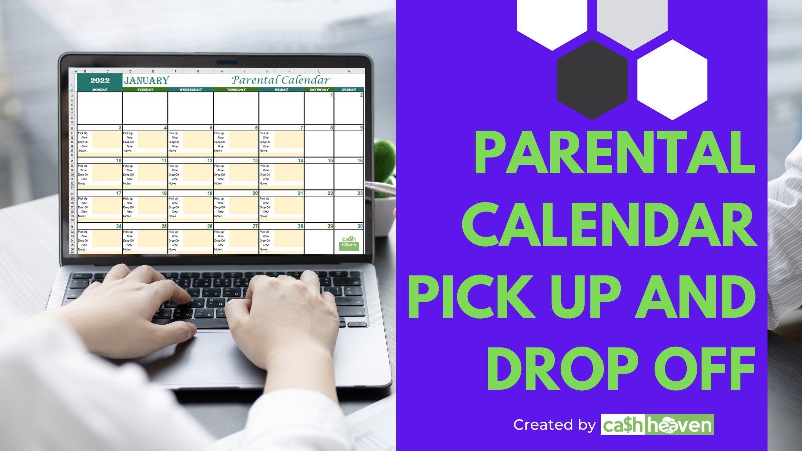 Parental Calendar With Separate Pick up and Drop off Parent/guardian ...