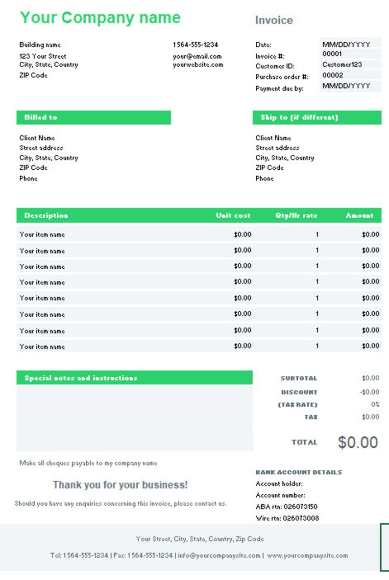 How Do I Create An Invoice Template In Excel Medsop
