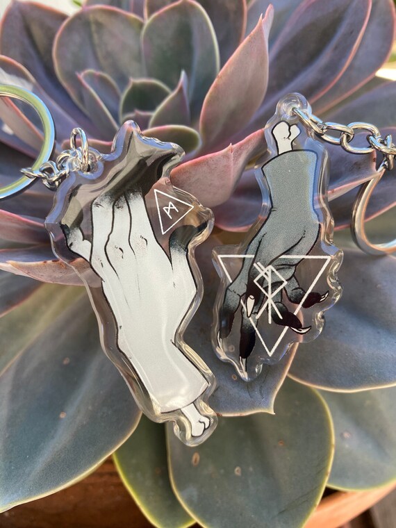 Witch & Werewolf Hand Spooky Rune Keychains - Etsy UK