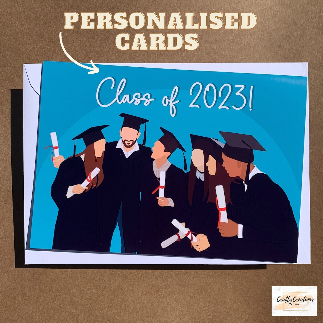 Personalised Faceless Graduation Card: Custom Portrait Gift - Etsy