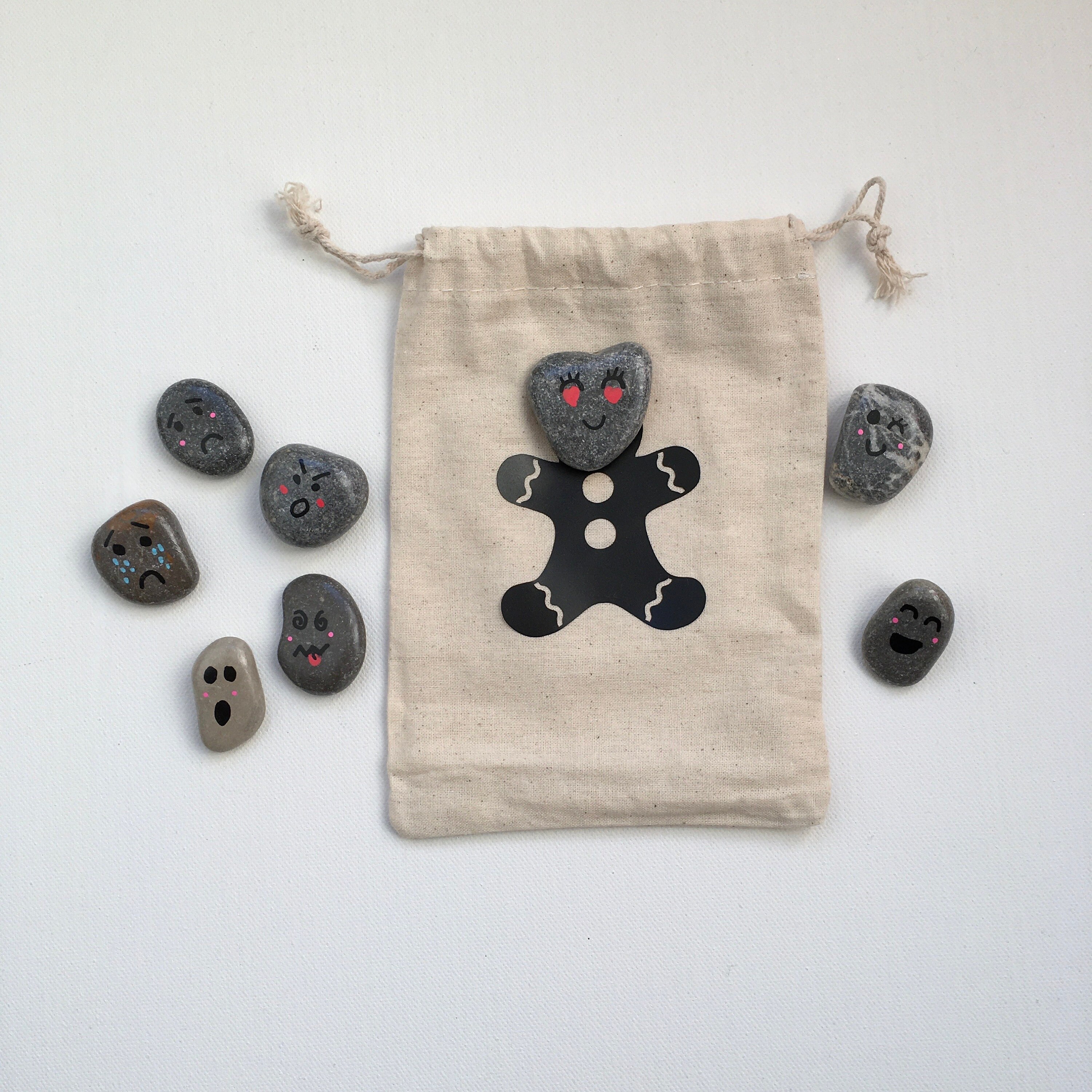 Game to Express One's Emotions Hand-painted Pebbles Take-home Game ...