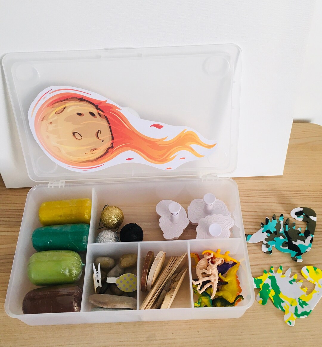 Sensory Kit With Dinosaur-themed Food Modeling Clay, Take-home Game ...