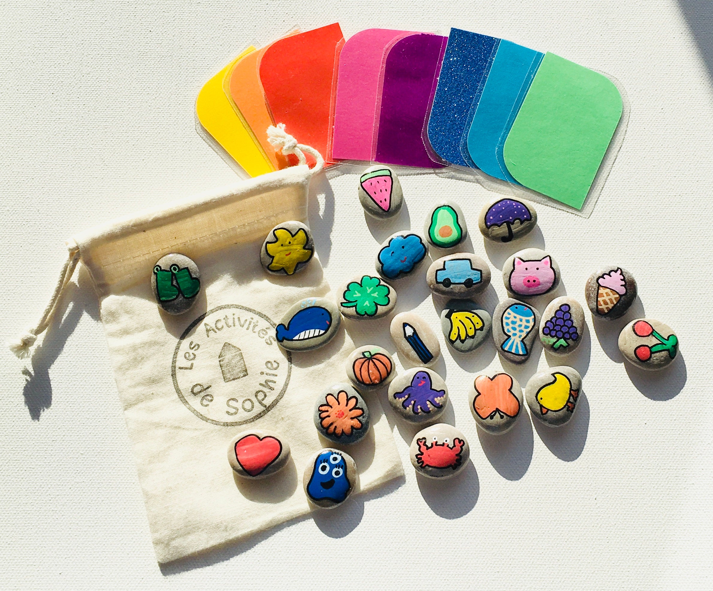 Activity Pack Keep Children Busy Color Sorting Hand-painted Pebbles ...