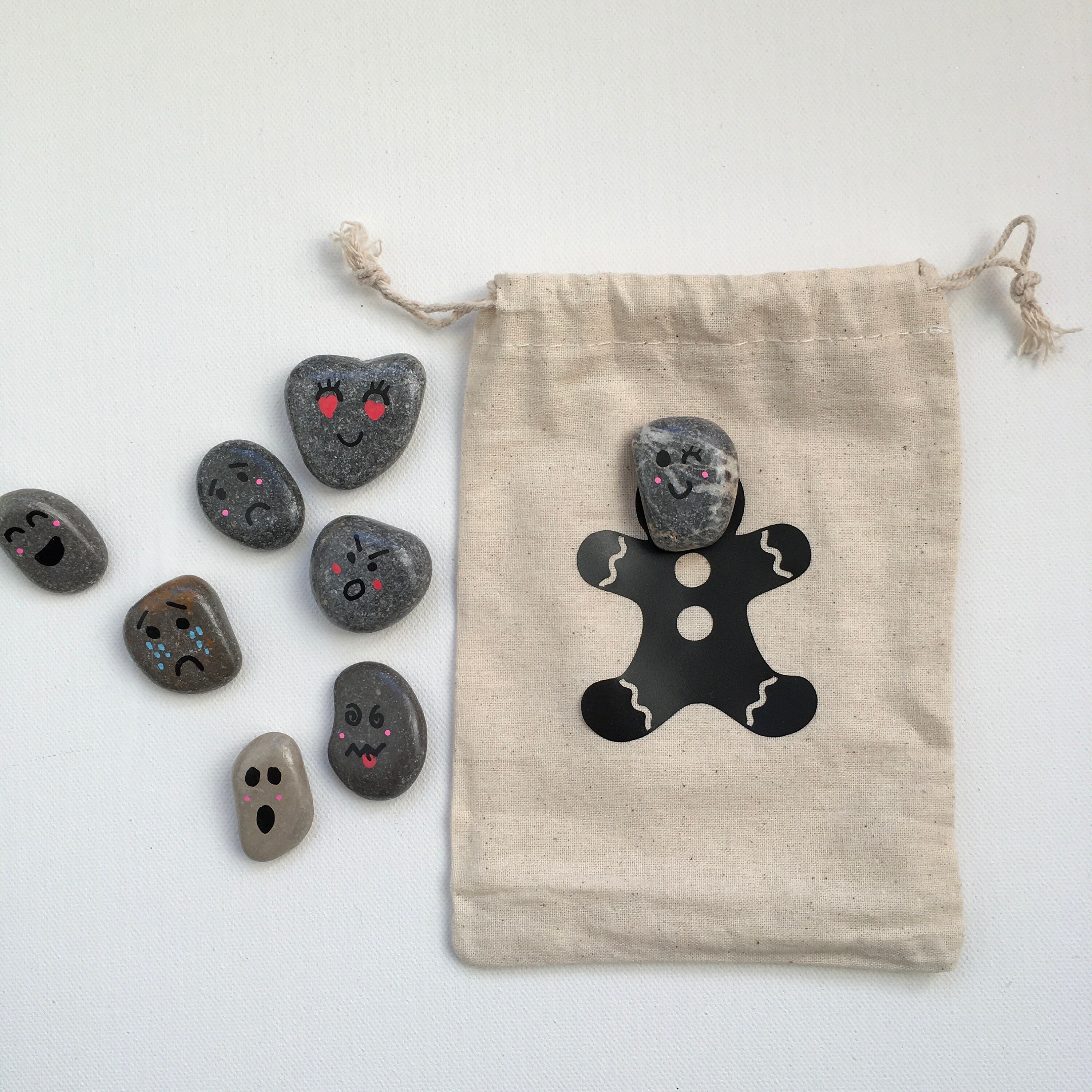 Game to Express One's Emotions Hand-painted Pebbles Take-home Game ...