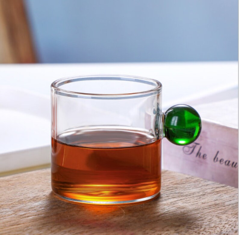 Set of 4 Handmade Tea Glass With Cute Knob Shaped Handle - Etsy