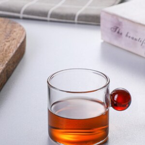 Set of 4 Handmade Tea Glass With Cute Knob Shaped Handle - Etsy