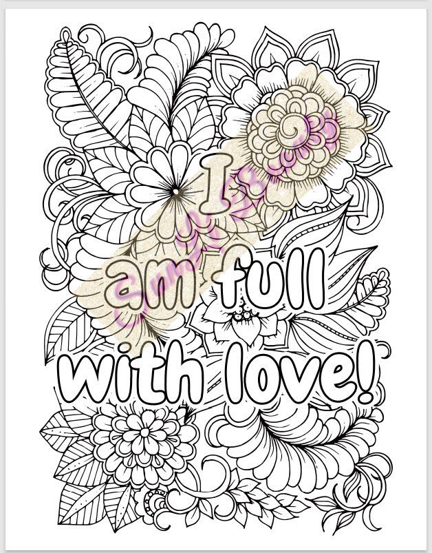 Affirmation Coloring Book - Etsy