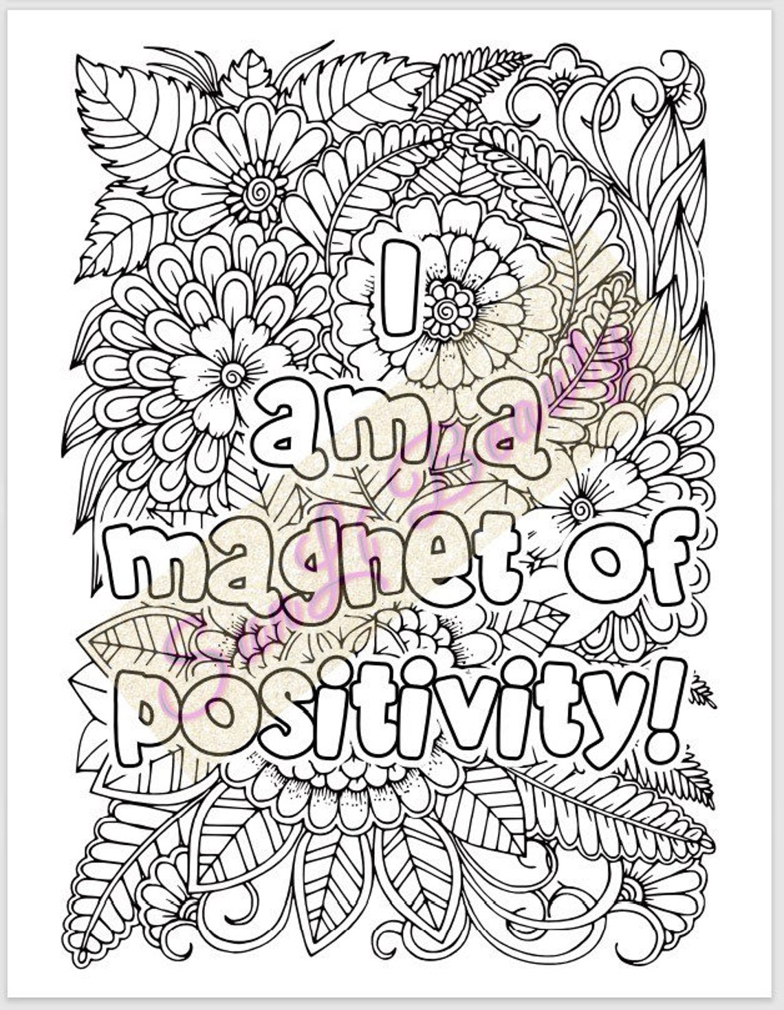 Affirmation Coloring Book - Etsy