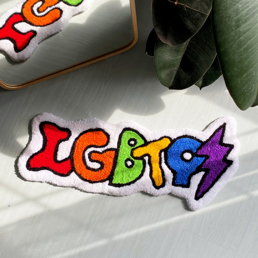 LGBTQ Tufted Rug, Rainbow Wall Hanging Tufted,pride Gift, Home Decor ...