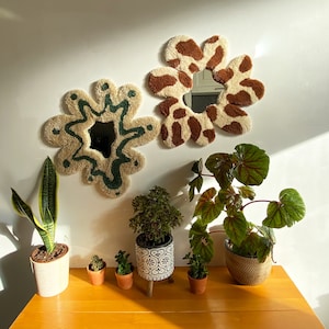 Handmade Tufted Wavy Rug Mirrors / Tufted Mirror - Etsy