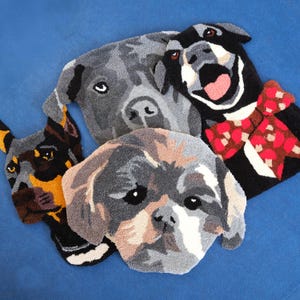 Custom Animal Portraits Tufted Rug, Pet Portrait Tufting Rug, 100% ...