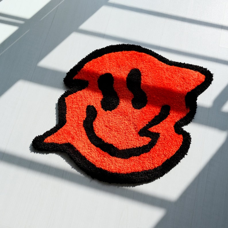 Trippy Smile Tufted Rug / Handmade Tufted Rug / Custom Smile - Etsy