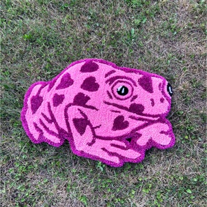 Frog Tufted Rug, Handmade Tufted Rug, Handmade Nursery Frog Rug, Home ...