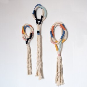 Colorful Macrame Decorative Knots, Modern Wall Hanging Art, Fiber Art ...